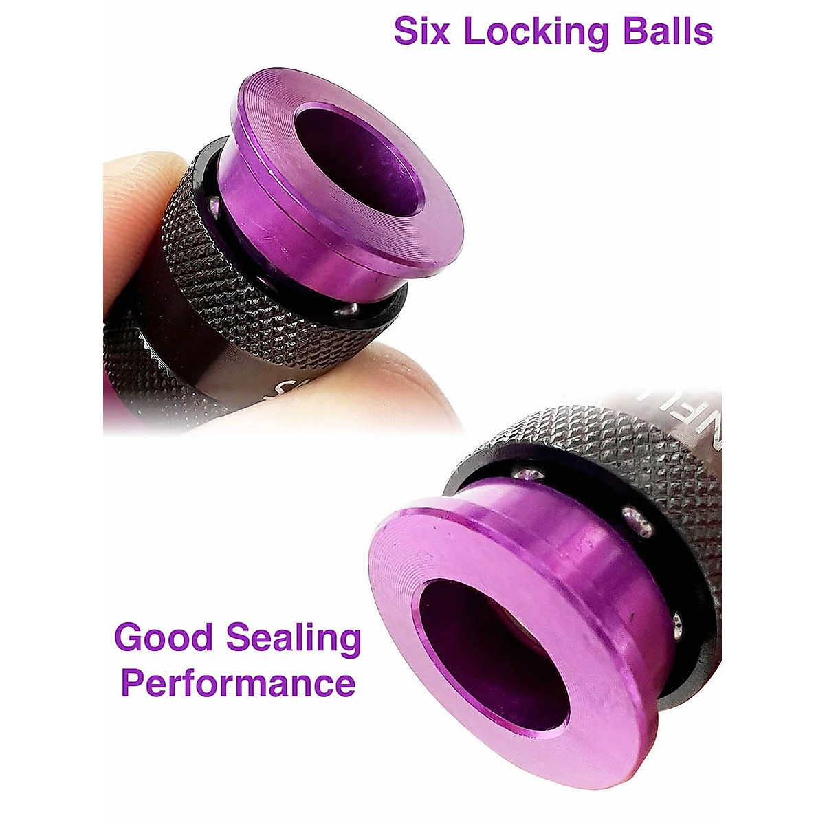 SANFU Polyurethane(PU) Air Hose 1/4-Inch x 100ft Reinforced, lightweight Anti-low temperature 300PSI with 1/4” Swivel Industrial Aluminum Quick Coupler and Plug, Bend Restrictor,Purple(100’)