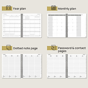 POPRUN 2023 Planner with Hourly Schedule & Vertical Weekly Layout - Agenda 2023 Weekly and Monthly 6.5" x 8.5", Monthly Expense & Notes, Inner Pocket, Vegan Leather Soft Cover - Black