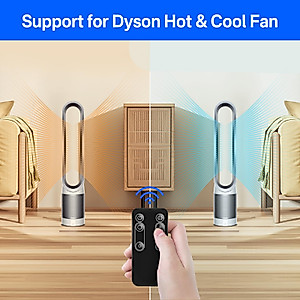 Replacement Remote Control Compatible with Dyson AM11 TP00 TP01 Pure Cool Purifiers Fan - 965824-06 965824-07 Remote for Dyson Fan Remote Replacement Control with Battery
