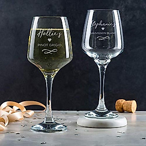 Personalized Wine Glass for Women or Men - Best Friend Gifts for Birthday Her Him - Engraved Name Goblet with Stem for Anniversary