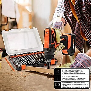 ENERTWIST Drill Bit Set, 112-Pieces 1/4" Hex Shank Impact Driver Bits and Screwdriver Bits Set Assorted in Tough Case for Wood Metal Cement Drilling and Screw Driving, ET-DBA-112