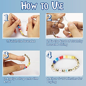 Bracelet String Professional Elastic String Kont Fixing Drip 60g, Clear Bracelet Glue, Keep Stretchy Bracelet String Stay Perfectly Tied for Clay Beads, Jewelry Making Supplies（2pcs 30g/1pcs）