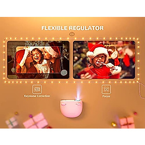 Mini Projector, Portable Video Projector w/ 1080P Supported and 300'' Display, LED Phone Projector for Kids Gifts, Cartoons TV Movie, Party Game, Compatible with HDMI, USB, TV Stick iOS & Android