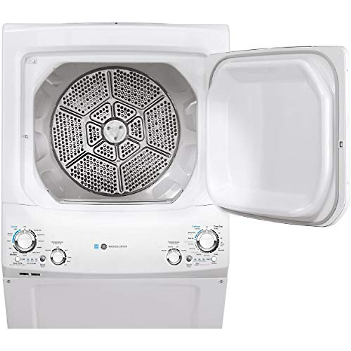 GE GUD27EESNWW 27" Electric Laundry Center with 3.8 cu. ft. Washer Capacity and 5.9 cy. ft. Dryer Capacity in White