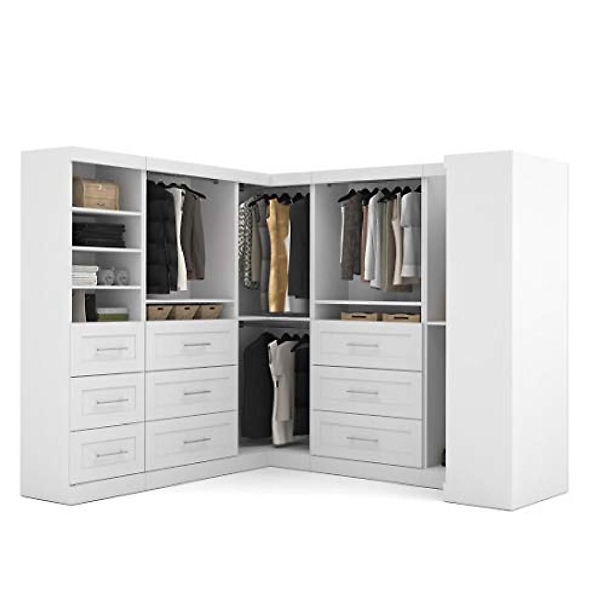 Bestar Pur Walk-in Closet Organizer Set in White, 161W