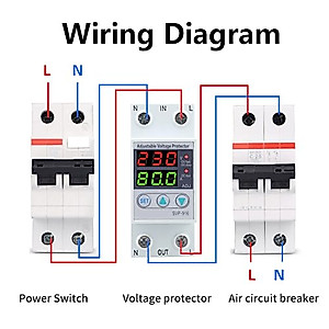 Walfront SVP-916 100-130VAC Adjustable Over and Under Voltage Protector Delay Reset Protector Overvoltage Protection Action(40A)