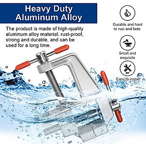 SHANGNIULU Mini Bench Vise - Compact Aluminum Alloy Table Clamp Vice - 360 Rotation - Silver