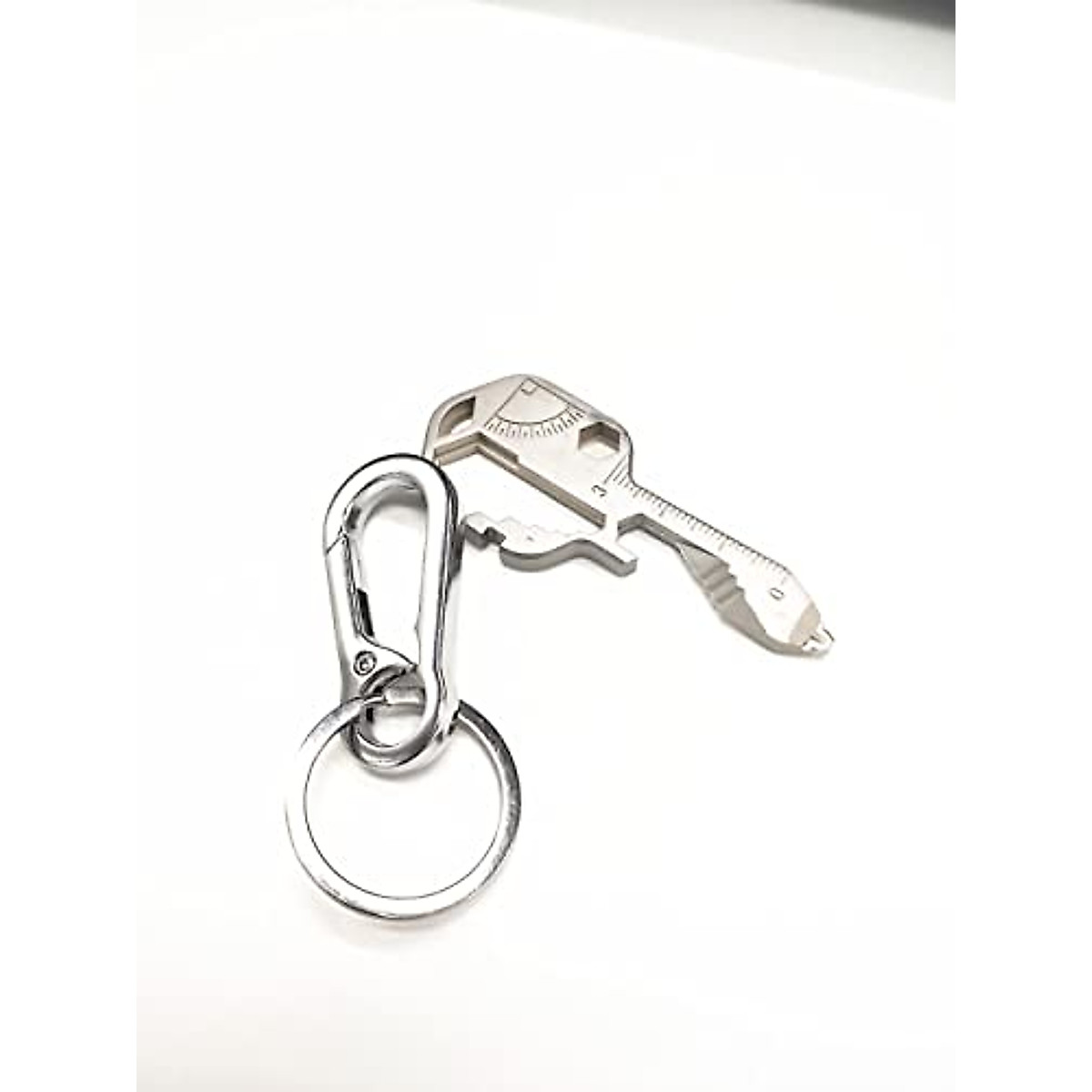 24- in-1 Key Shaped Pocket Tool, Keychain Multitool with Key Chain, Outdoor Keychain Tool, Best Gift for Dad, Husband, Boyfriend(Silver)