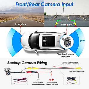 Double Din Bluetooth Car Stereo: 7 Inch LCD Touchscreen Car Audio Receiver - Mirrorlink MP5 Car Radio with AM FM RBDS Backup Camera USB SD AUX Subwoofer Phone Charge