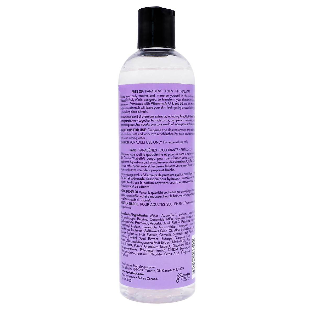 Vitabath Lavender & Chamomile Body Wash Moisturizing Bath & Shower Cleanser & Skincare Radiant Detox & Restore Nourishing Body Polish - Cruelty-Free, Paraben-Free - 12 oz