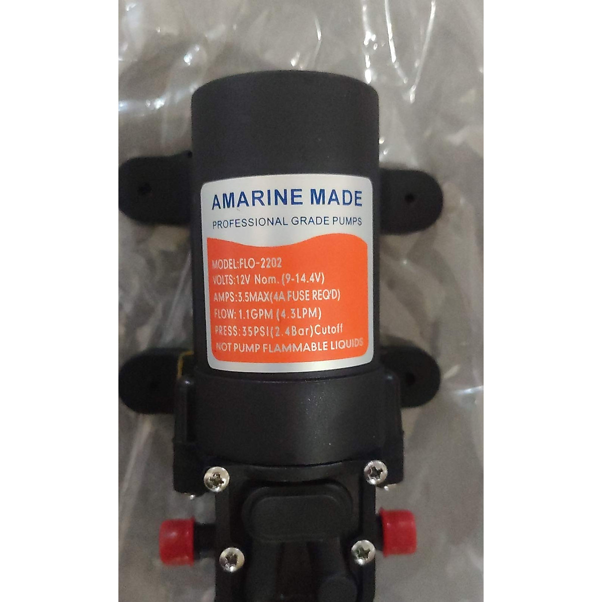 Amarine Made 12v Water Pressure Diaphragm Pump Self Priming Pump 4.3 L/min 1.1 GPM 35 PSI RV Water Pump for Caravan Boat Marine Agricultural