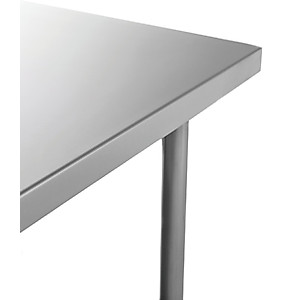 Kratos Commercial Worktable, All-Stainless Steel Kitchen Prep Table with Undershelf and Backsplash, 48"Dx30"W, NSF, 16ga/304SS (28W-314)