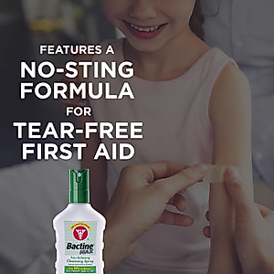 Bactine MAX First Aid Spray - Pain Relief Cleansing Spray with 4% Lidocaine - Numbing Lidocaine Kills 99.9% of Germs - Pain + Itch Relief For Minor Cuts & Scrapes, Burns & Bug Bites - 5oz