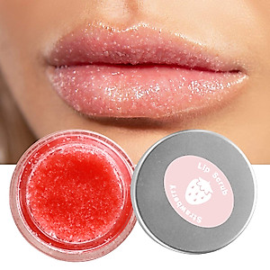 Lip Balm Mask, Lip Mask Sugar Scrub Exfoliator & Moisturizer, Lip Care Exfoliating Scrub and Lip Moisturizer for Chapped and Dry Lips, Lip Repair for Soft Lips Treatment (Strawberry Scrub)