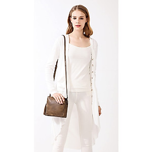 seOSTO Medium Women Crossbody Purse Bag with Tassel (Khaki)