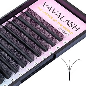 VAVALASH W-shaped Eyelash Extension 3D Premade Fans 0.07 C Curl Volume Lash Extensions Easy Fanning Lashes Matte Black Volume Premade W Lashes(W Shaped-3D-0.07-C-8-15mm）