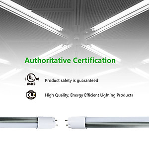 Xapolu 2FT T8 T10 T12 LED Tube Lights 12W 5000K, 24 Inch 1680Lm Light Bulbs, F17T8/F24T8 Fluorescent Light Bulbs Replacement, Ballast Compatible, Dual-Ended, Frosted Lens, UL Listed
