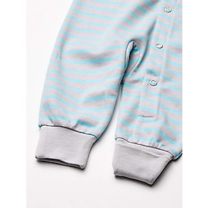 Hanes unisex baby Ultimate Flexy 2 Pack Sleep and Play Suits Layette Set, Grey/Blue Stripe, 12-18 Months US