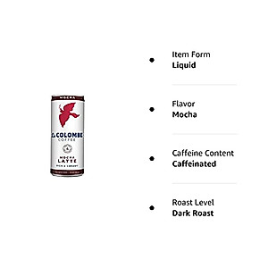 La Colombe Mocha Draft Latte - 9 Fluid Ounce, 16 Count - Cold-Pressed Espresso and Frothed Milk + Dark Chocolate - Made With Real Ingredients - Grab And Go Coffee, White, Brown
