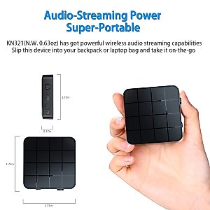 VR-robot Bluetooth 5.0 Audio Transmitter Receiver Adapter, 2-in-1 Wireless 3.5mm aptX Low Latency Stereo Audio Adapter for Home Sound System/TV/PC/Tablet/Speaker Headphone