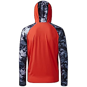 BASSDASH Men’s UPF 50 Performance Fishing Shirt Cooling Hoodie Camo Long Sleeve FS17M