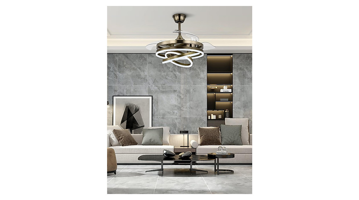 Dawn Whisper 42 Inch Retractable Ceiling Fan with Lights & Remote