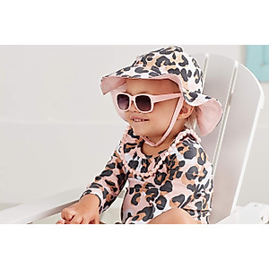 Mud Pie Baby Girls' Leopard Sun HAT and Glasses, 6-18 Months