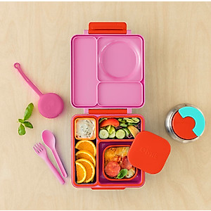 Omie OmieBox Silicone Leakproof Snack Containers To Go, Food Storage Containers with Lid, School Lunch Bento Container - BPA Free, Airtight, Dishwasher and Freezer Safe, Oven Safe - 9.4 ounces
