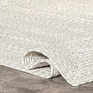 nuLOOM Rowan Braided Texture Indoor/Outdoor Area Rug, 6' Round, Ivory