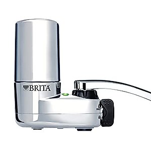 Brita Water Filter for Sink, Faucet Mount Water Filtration System for Tap Water, Reduces 99% of Lead, Chrome