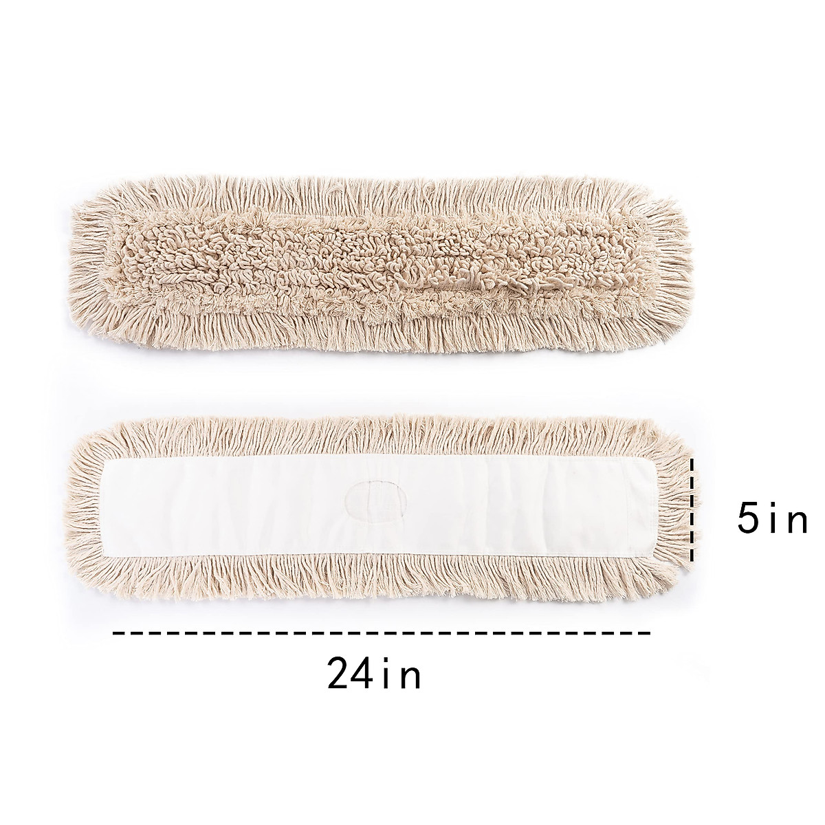 Matthew Cleaning 24'' Cotton Dust Mop Refill Washable Thick Tufted Replacement Heads for Residential & Commercial Use Fit All 24'' Dust Mop Frames, Hardwood, Laminate, Concrete Floors 1 Pack