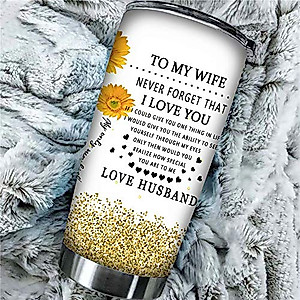 I Love You To The Moon And Back Vacuum Tumbler Cup Sunflower You Are My Sunshine Insulated Coffee Mug with Lid,Christmas To Wife Thermos,Sunshine Bottle for Travel,Work