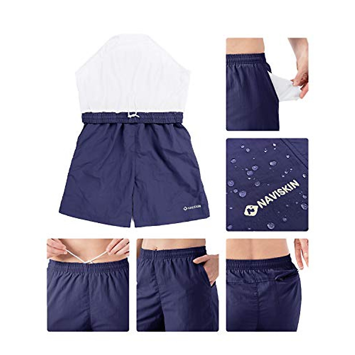 NAVISKIN Women's 5" Shorts Outdoor Hiking Paddling Board Shorts UPF 50+ Quick Dry Short Navy Size M