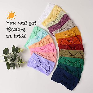 Prohouse 18PCS Baby Nylon Headbands Hairbands Hair Bow Elastics for Baby Girls Newborn Infant Toddlers Kids