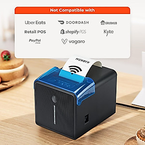 MUNBYN WiFi Receipt Printer with USB Port, 80mm POS Printer, Thermal Pinter Works with Square Mac Windows Chromebook Linux Cash Drawer, Do Not Support Paypal Zettle Shopify Vagaro Kyte Bluetooth