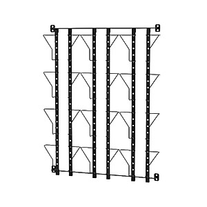 FixtureDisplays® Up to 6.25" Wide 12-Pocket Adjustable Display Rack, Wall Mounted Greeting Post Card Christmas Holiday Card Holders 11608-BLACK-TRIPLE-NPF-SL