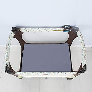 Pack and Play Sheets Fitted, 2 Pack Portable Playard | Mini Crib Sheets, Ultra Soft Microfiber Pack N Play Sheet, White & Grey, Preshrunk