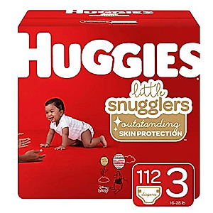 Huggies Little Snugglers Baby Diapers, Size 3 (16-28 lb.), 112 Ct, Giant Pack (Packaging May Vary)