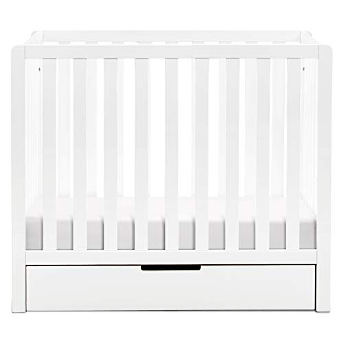 Carter's by DaVinci Colby 4-in-1 Convertible Mini Crib with Trundle Drawer in White, Greenguard Gold Certified, Undercrib Storage
