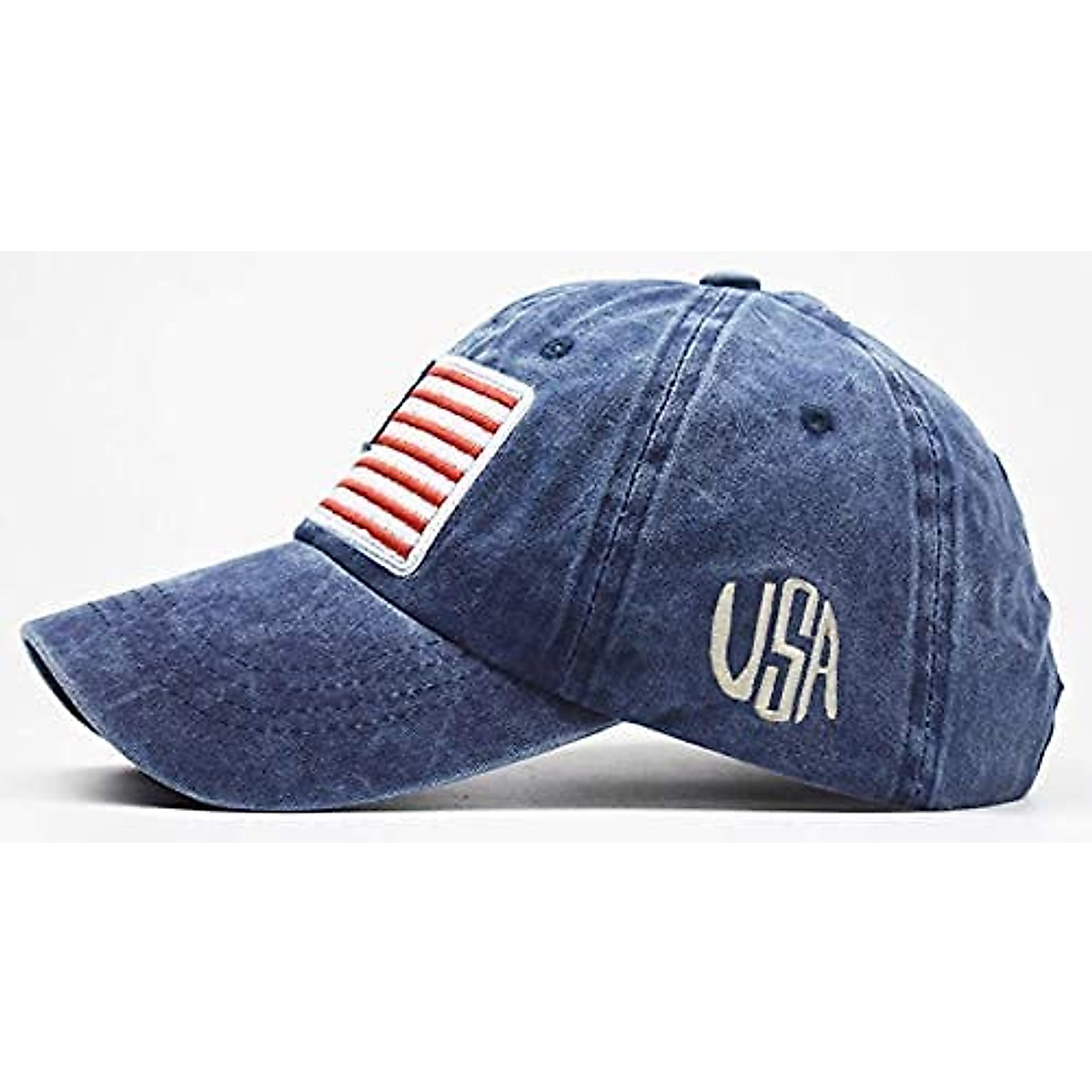 IZUS American Flag,Distressed Baseball Hat – Distressed Cotton-Blend Dad Hat Embroiderred for Adult (Navy)