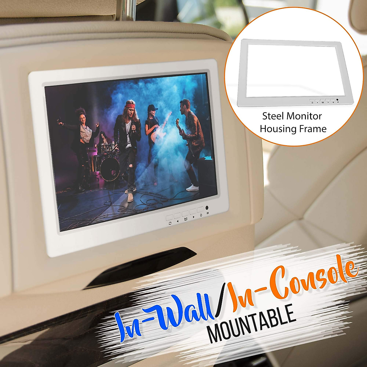 Pyle Inwall Video Monitor Display Screen - 15.4 Inch Full HD 1080p Universal Widescreen LCD Flush Wall Mount HDMI RCA Monitor w/VGA, RCA Audio, Wireless Remote, Frame Cover, Home/Car Use PLVW155U