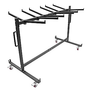 Heavy-Duty Folding Table Cart - Adjustable Support Bar, Large Capacity, Easy Mobility with Brakes - Sturdy Q235 Steel Construction, Fits 42 Folding Tables
