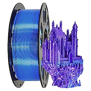OEM MIKA3D 2 Colors Silk Purple Sapphire Blue in 1 PLA Coextrusion Filament, 1.75mm Printing 2 Colored Silk PLA, Widely Fit for 3D Printer, 2.2lbs/1kg Dual Color Material