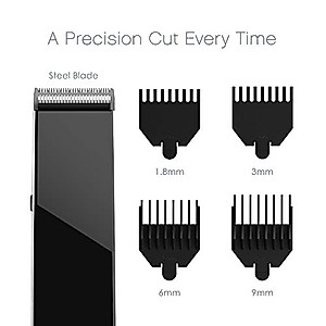 Pure Enrichment TRYM Lithium Rechargeable Beard Trimmer - 11-Piece Grooming Kit with Cordless Use, Charging Dock, 4 Trim Attachments, Cleaning Brush, Clipper Oil, and Drawstring Travel Bag (Black)