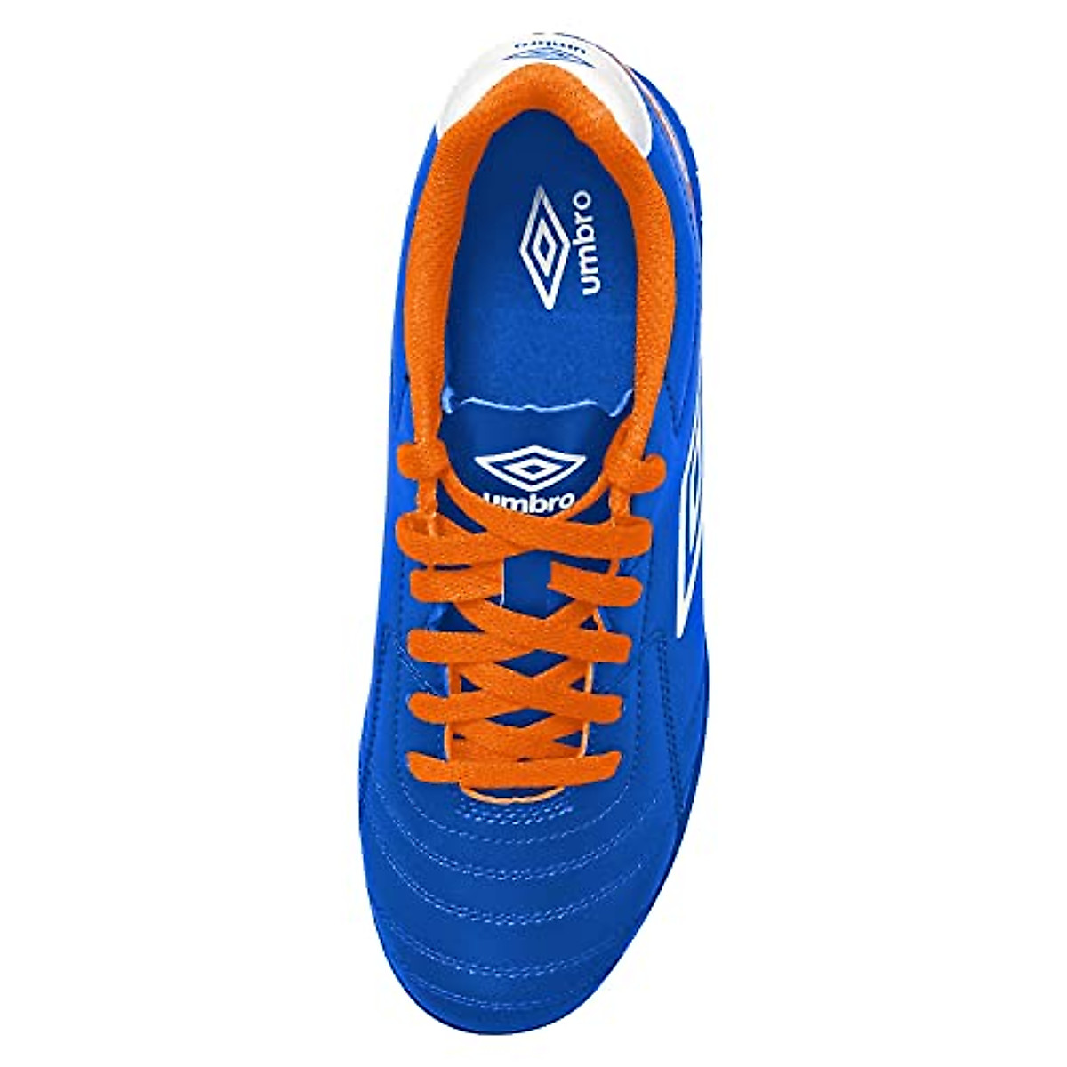 Umbro Boy's Classico X TF Jr. Soccer Turf Shoe, Blue/White/Orange, 4 Little Kid