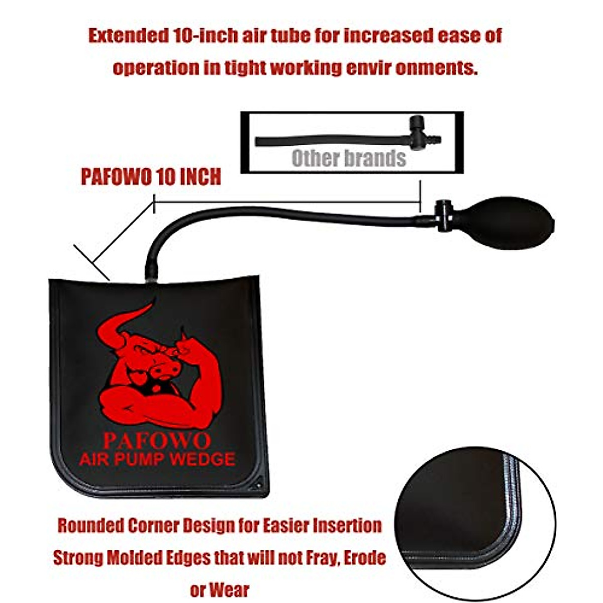 Improved 2 Piece Durable Air Wedge Bag Pump Professional Leveling Kit & Alignment Tool Inflatable Shim Bag for a Variety of Jobs. 300 LB Rating