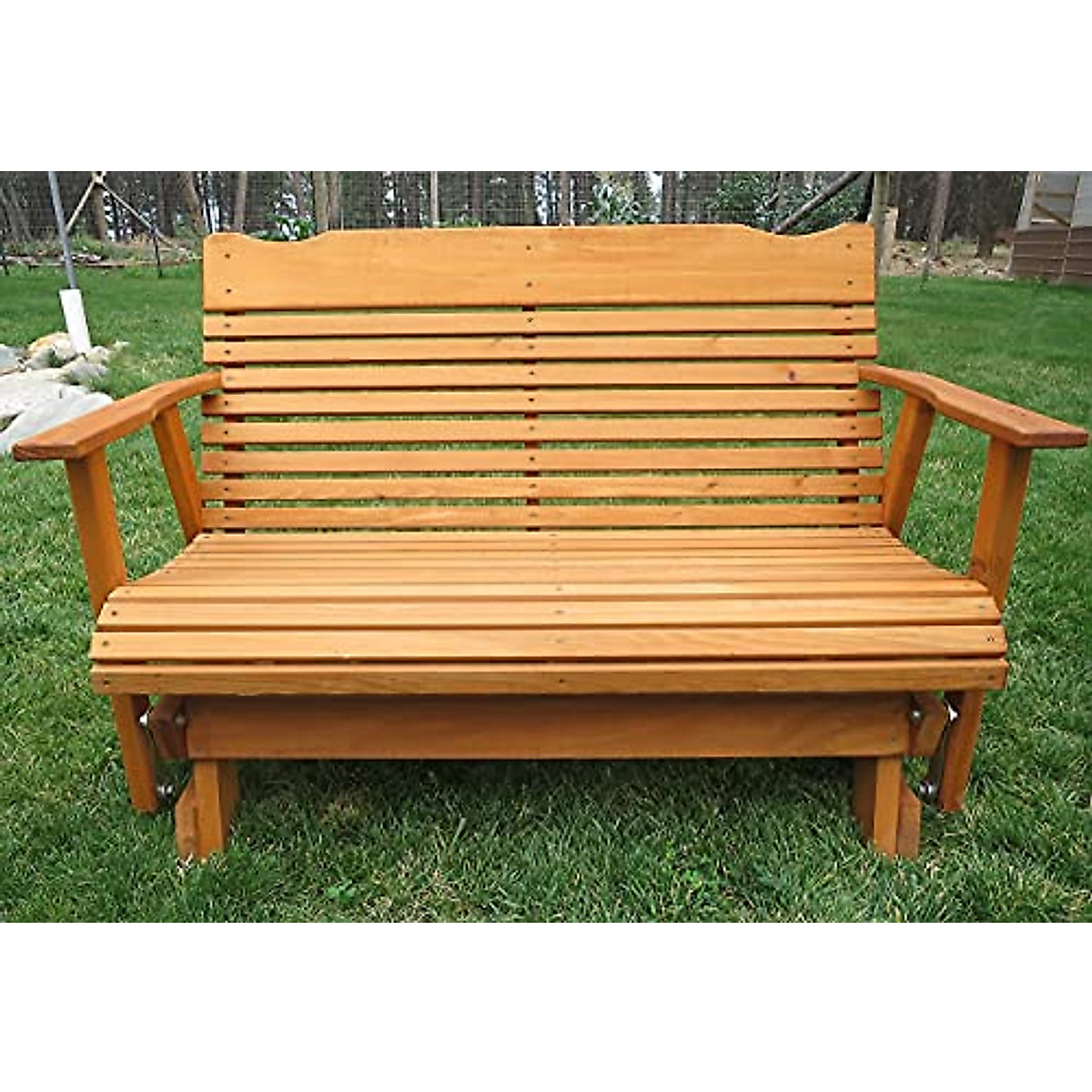 Kilmer Creek Rustic Finished 4' Cedar Porch Glider, Amish Crafted