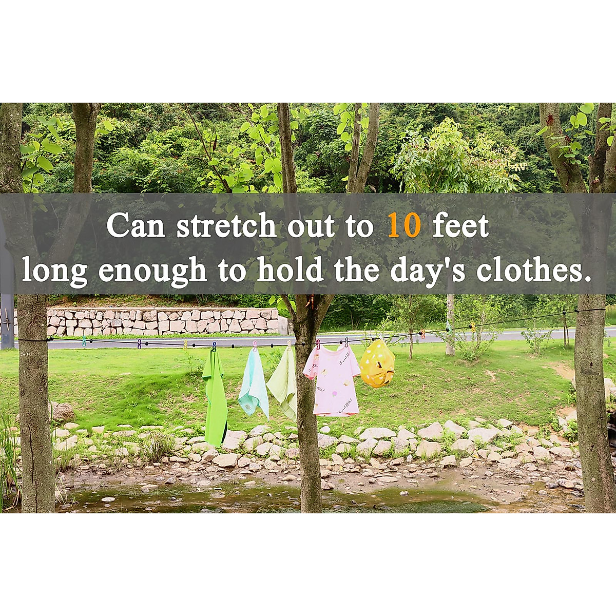 Fiezkaa Portable Retractable Clothesline for Travel, Camping, Outdoor