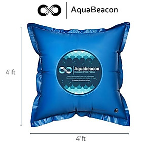 Aquabeacon Pool Pillow 4' X 4' Ultra Thick & Super Durable Premium Above Ground Pool Winter .4mm Thick and Cold-Resistant. Rope Included