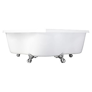 Signature Hardware 263990 Talia 70" Acrylic Soaking Corner Tub - White